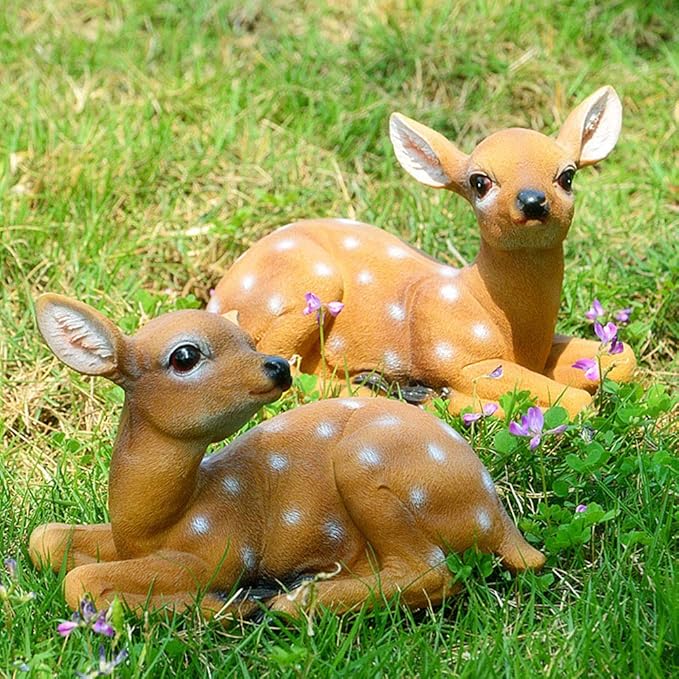 Baby Deer Garden Statue Set – The Decorshed